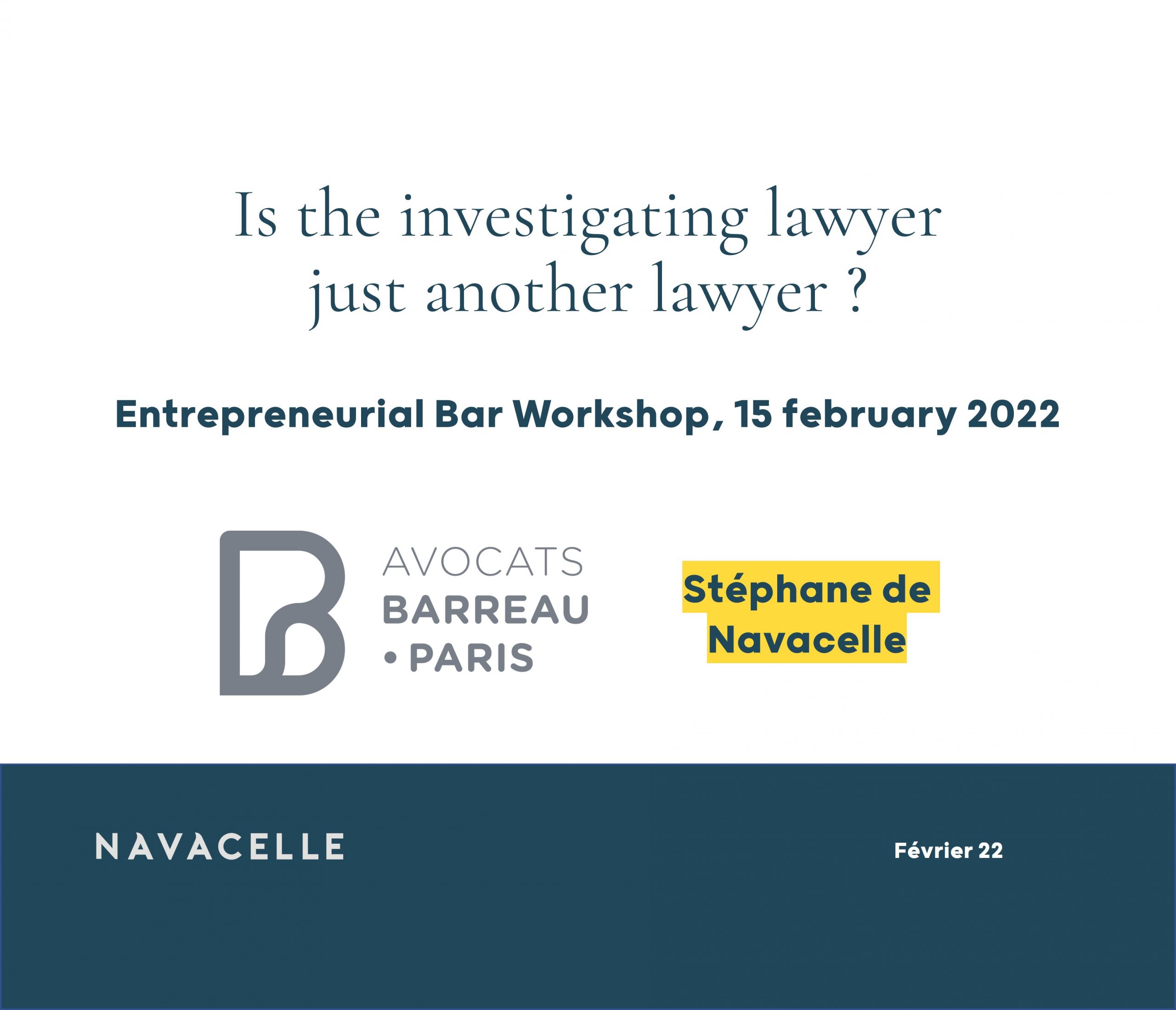 Training session : The role of the investigating lawyer