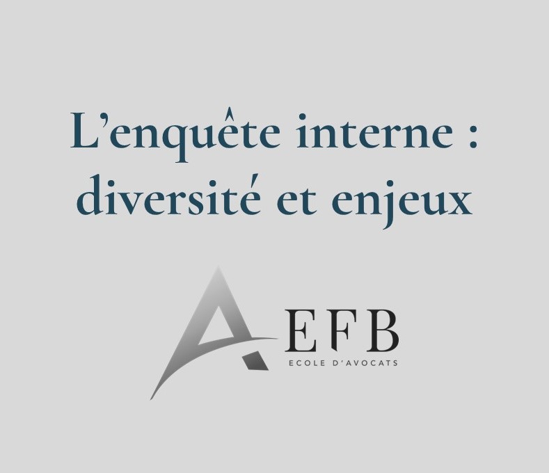 Professional training course on internal investigations - École de ...