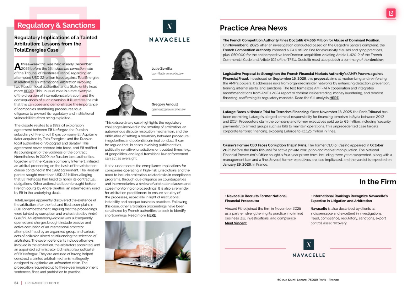 Regulatory Implications of a Tainted Arbitration: Lessons from the ...